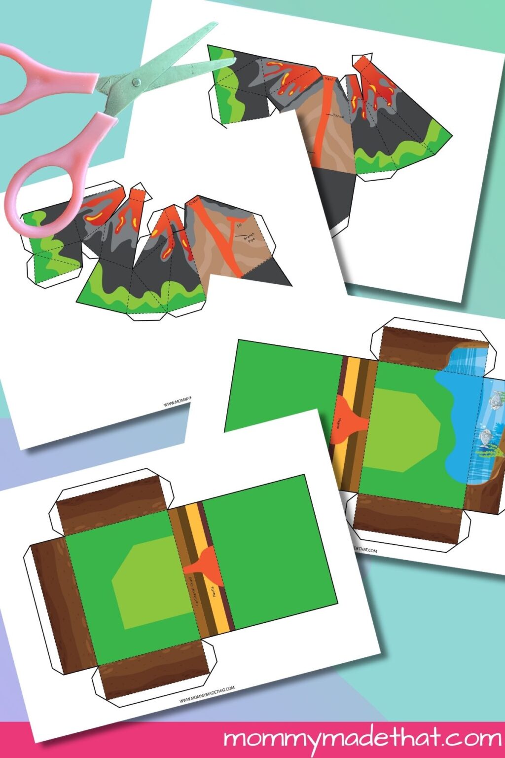 Volcano Diorama Printable Worksheet