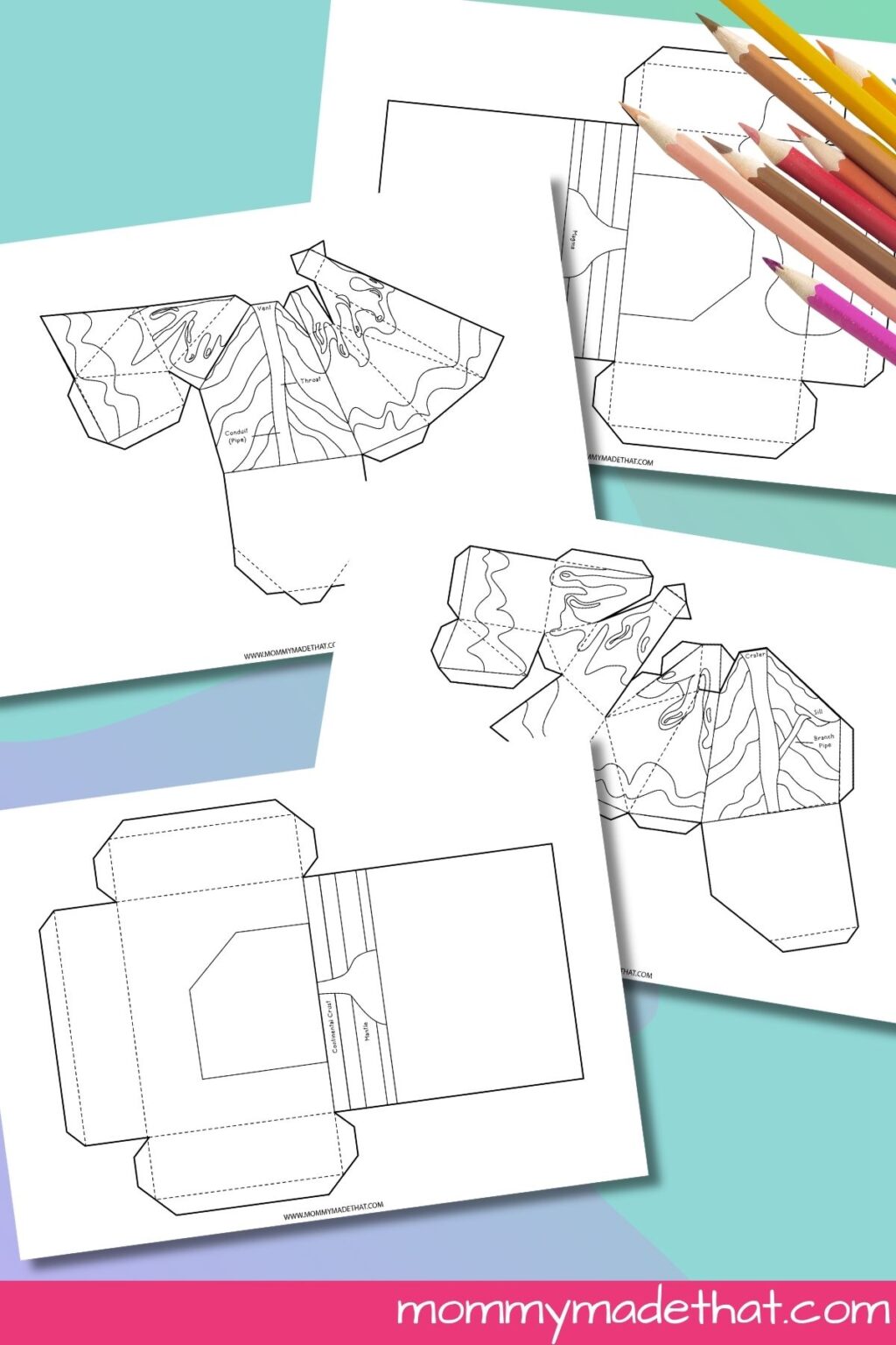 Volcano Diorama Printable Worksheet