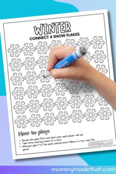 Winter Connect 4 Snowflakes Game (Free Printable)