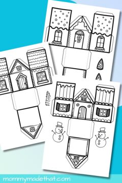 Winter Paper House Templates (Free Printables)