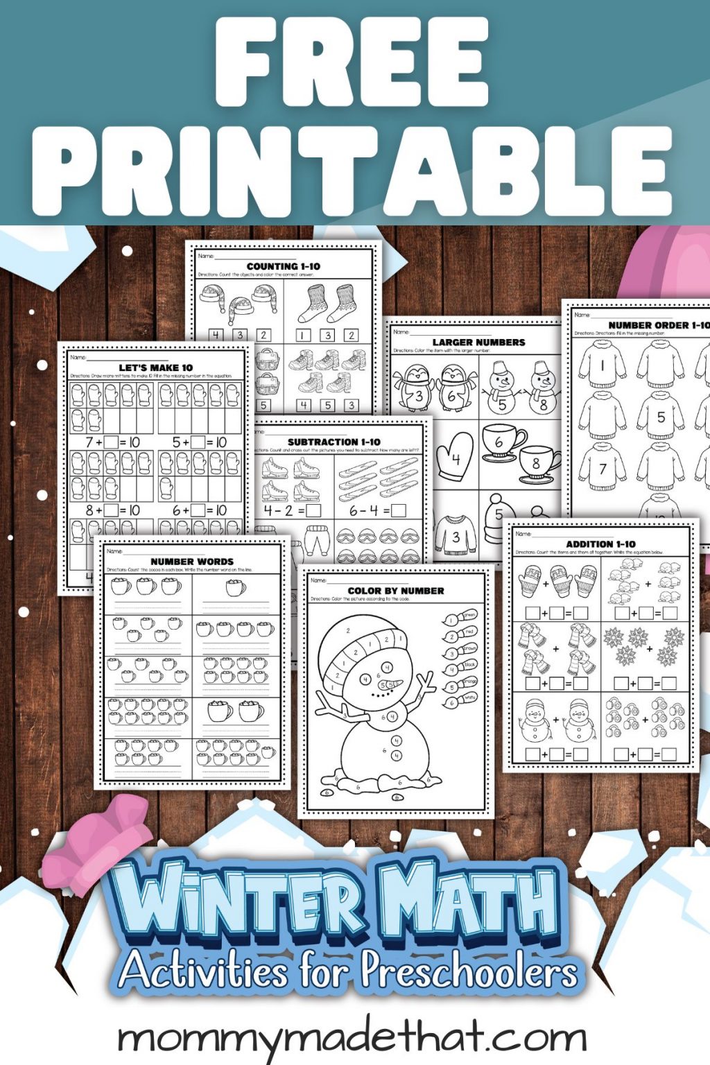 Free Winter Preschool Worksheets (Great for Kindergarten too!)