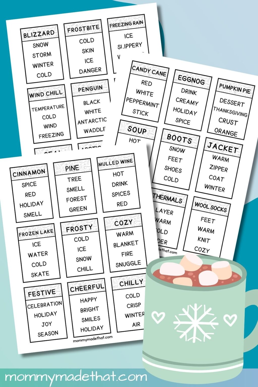 Winter "Say it Without Saying It" Game (Free Printable)