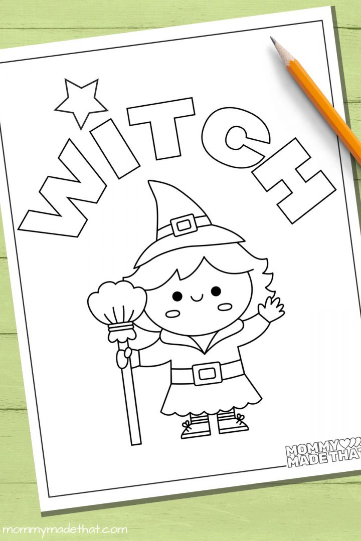Cute Witch Coloring Pages (Free Printables!)