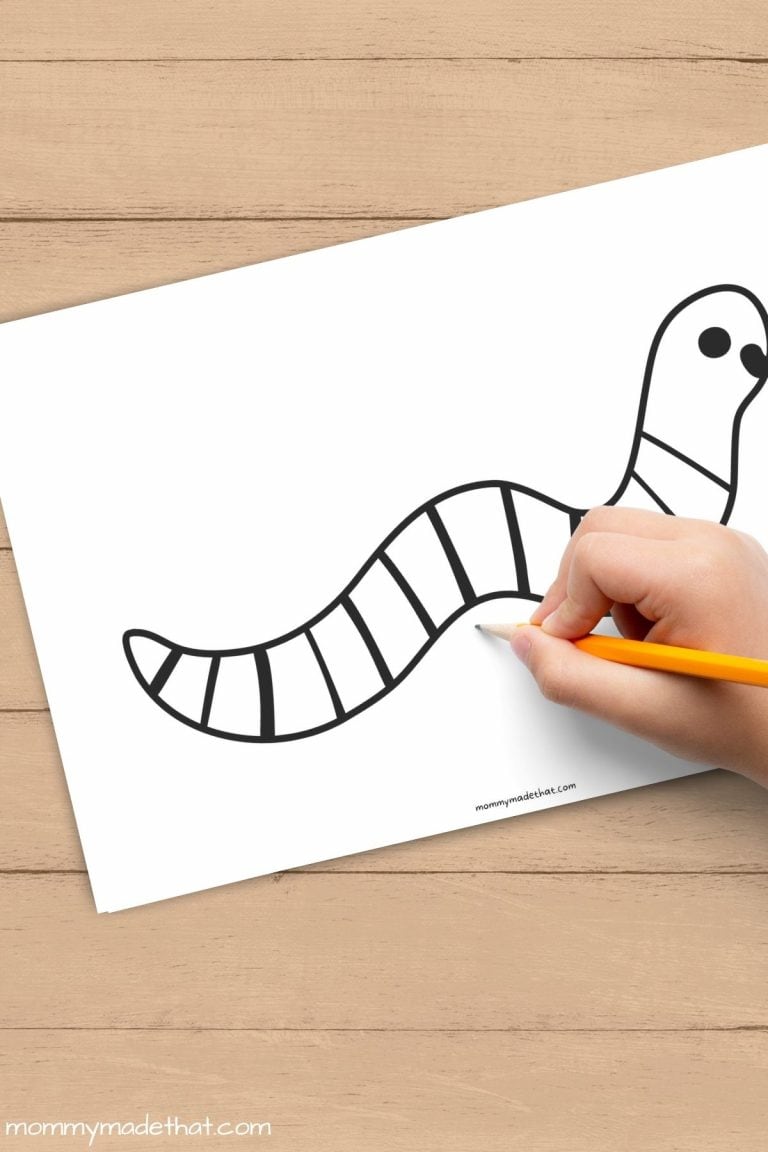 Super Cute Free Worm Templates and Outline Printables