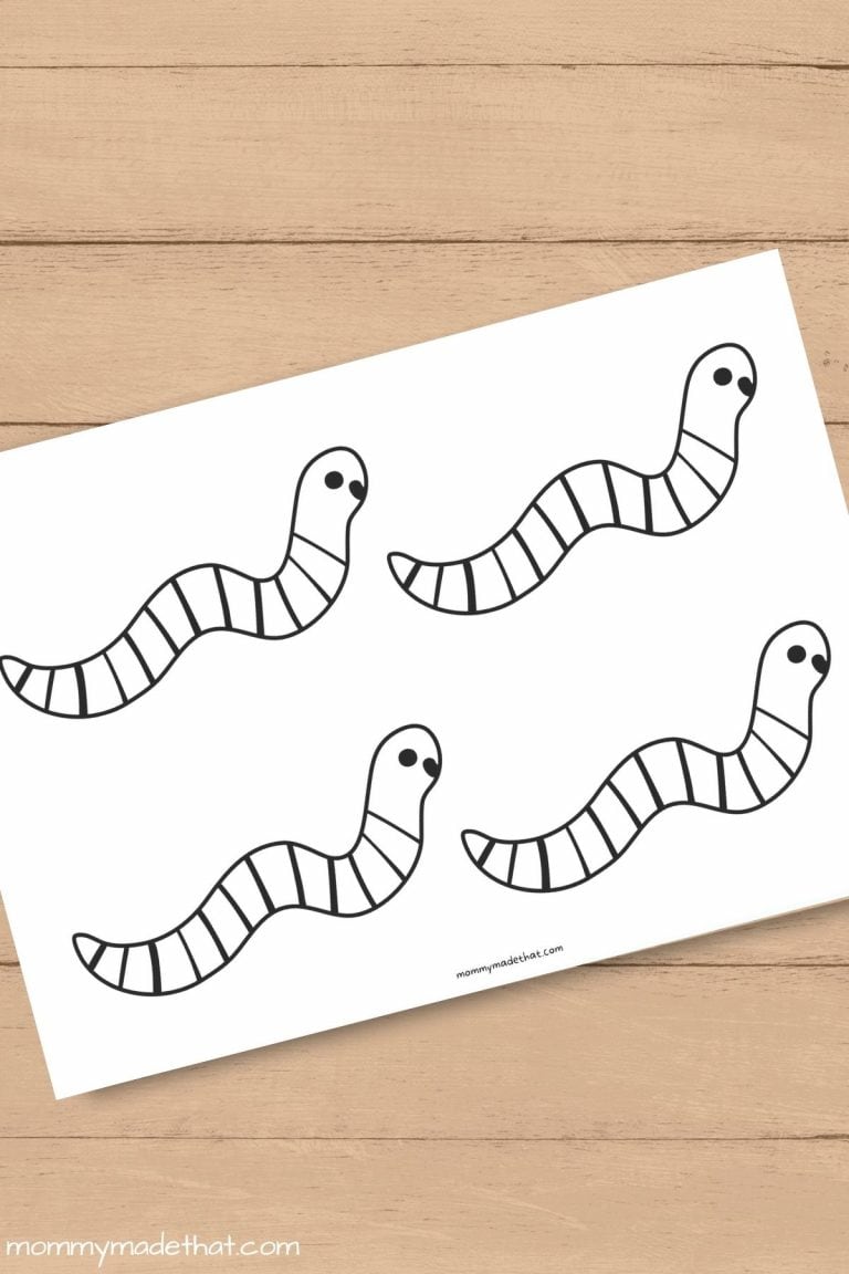 Super Cute Free Worm Templates and Outline Printables